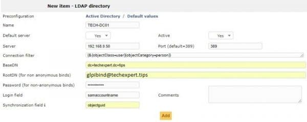 Tutorial Glpi Ldap Authentication On Active Directory