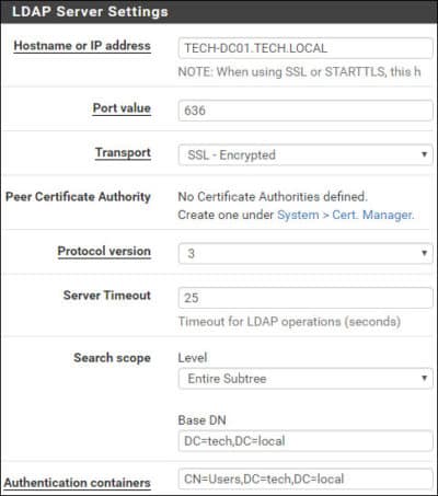 Tutorial PFSense - Active Directory Authentication using LDAP over SSL
