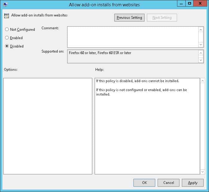 Tutorial GPO - Disable installation of Mozilla Firefox extensions Tutorial GPO - Disable installation of Mozilla Firefox extensions