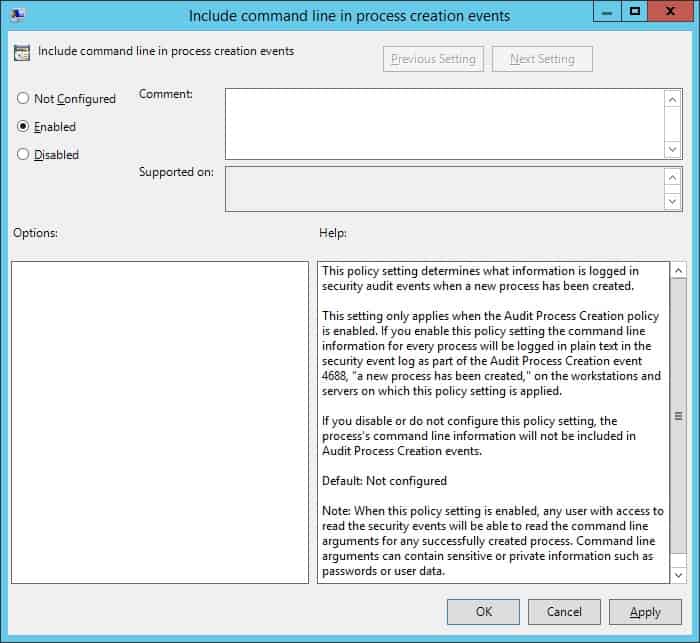 Tutorial Gpo Enable The Audit Of Command Line Step By Step
